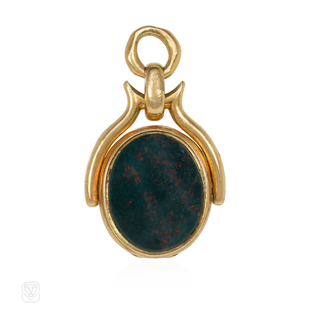 Antique gold, bloodstone, and jasper swivel locket – Kentshire