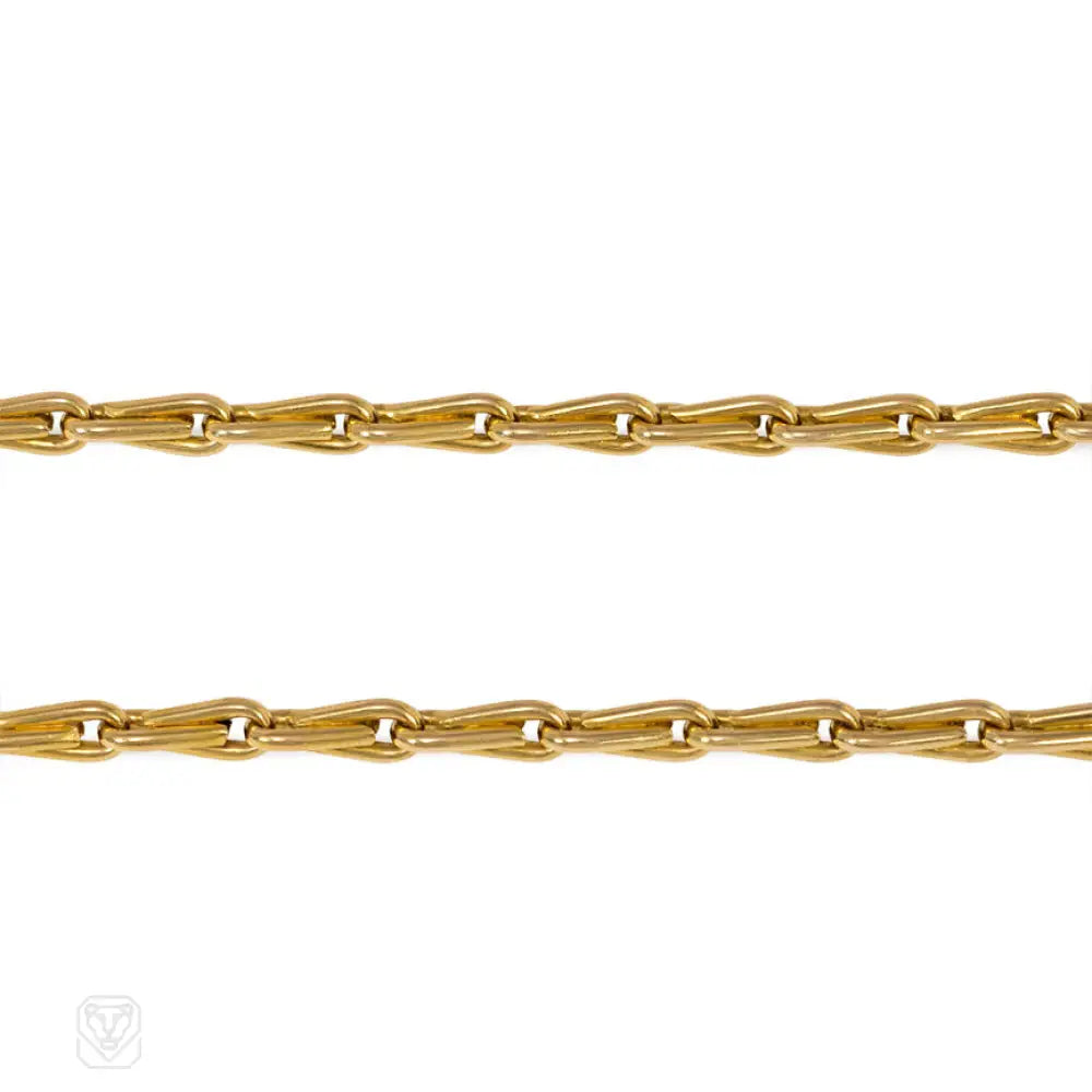 Antique gold long muff chain, France – Kentshire