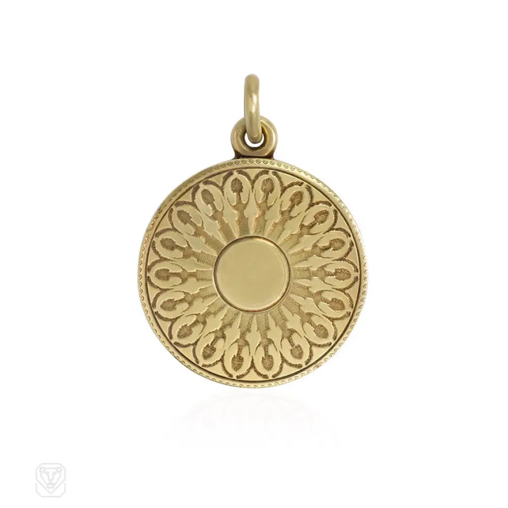 Art Deco gold Moorish design locket – Kentshire