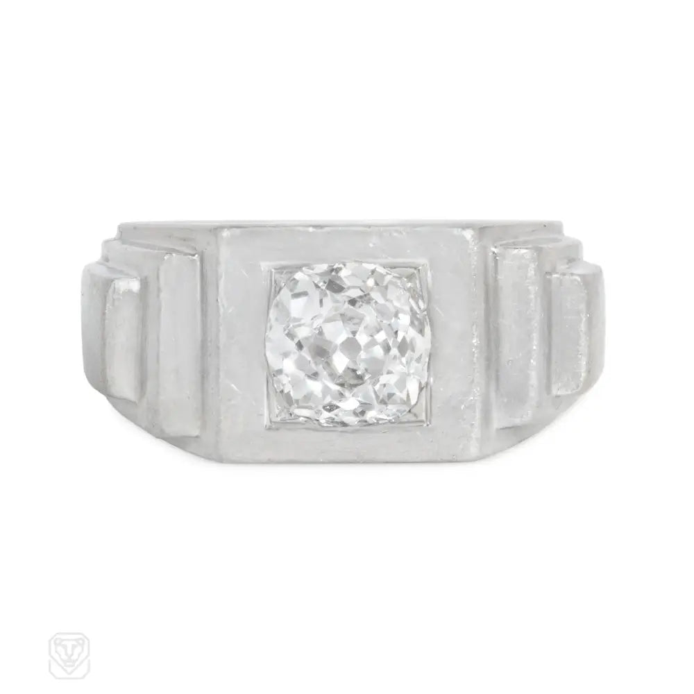 Art Deco platinum and diamond stepped ring – Kentshire
