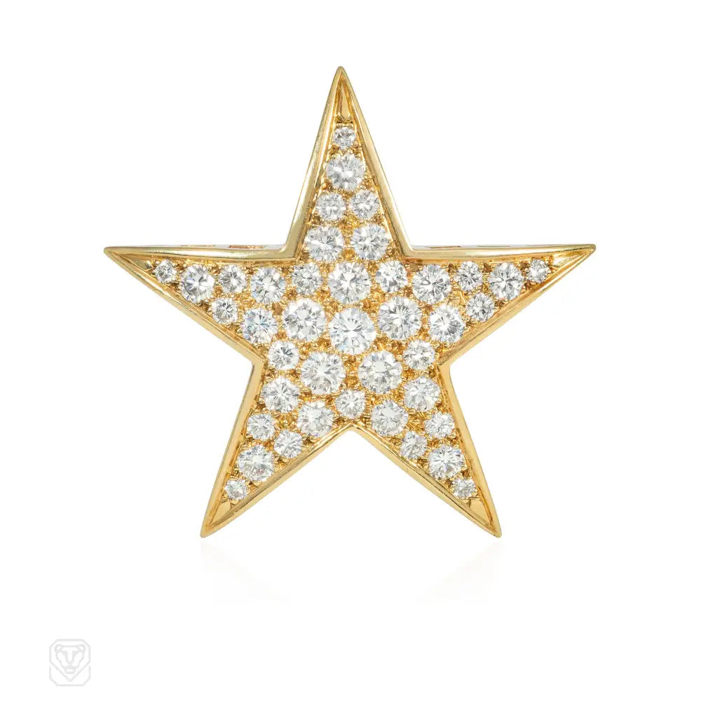 Mid-century diamond and gold star pin – Kentshire